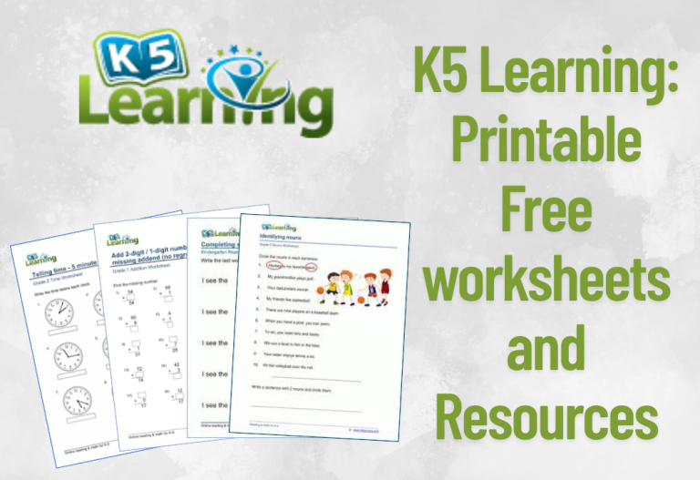 K5 Learning Free Worksheets (Grade 1, 2, 3, 4, 5) for Kids