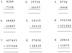 Addition and Subtraction Worksheets for All Grades